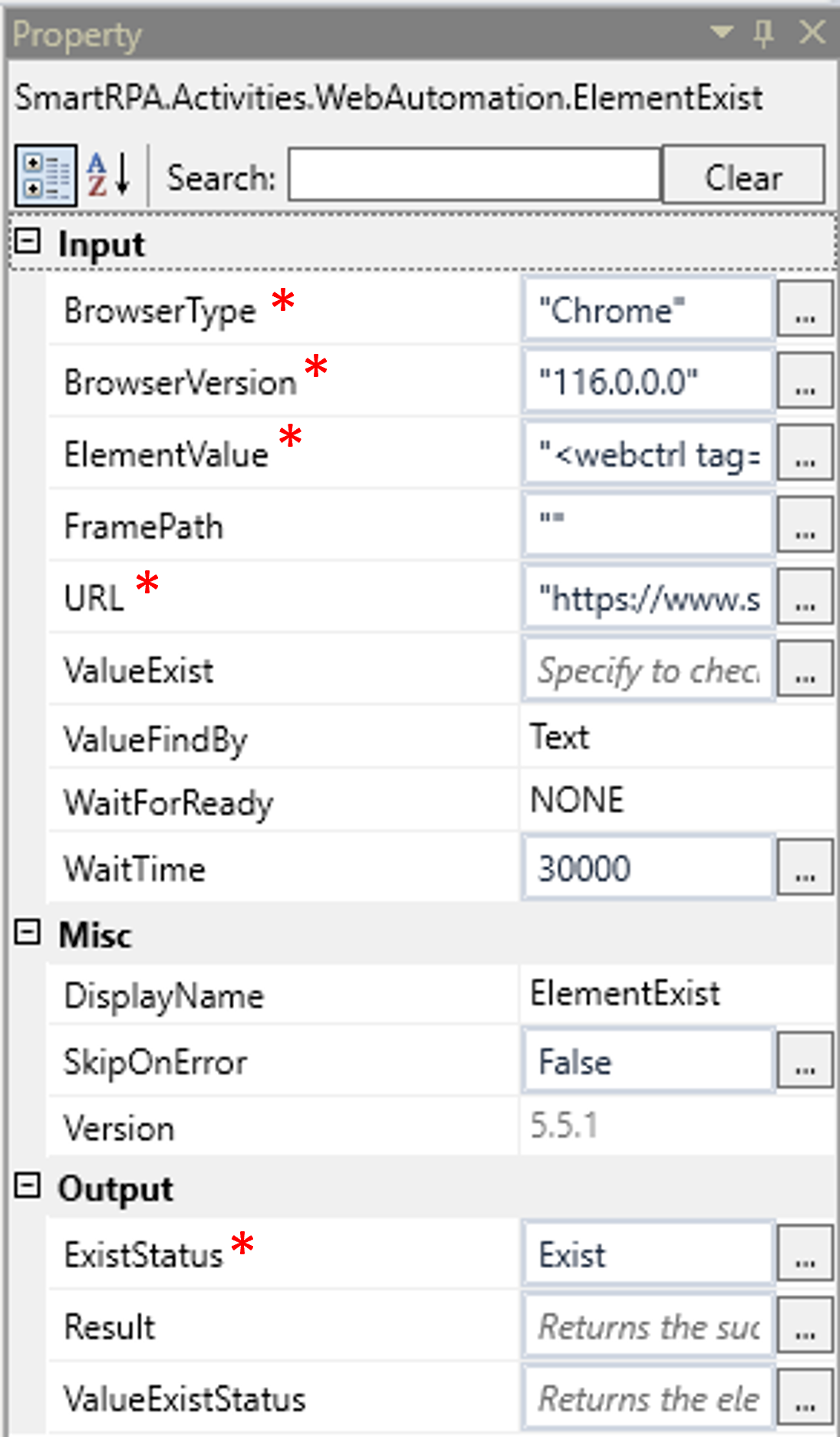 WebAutomation - Element Exist | Robility Docs